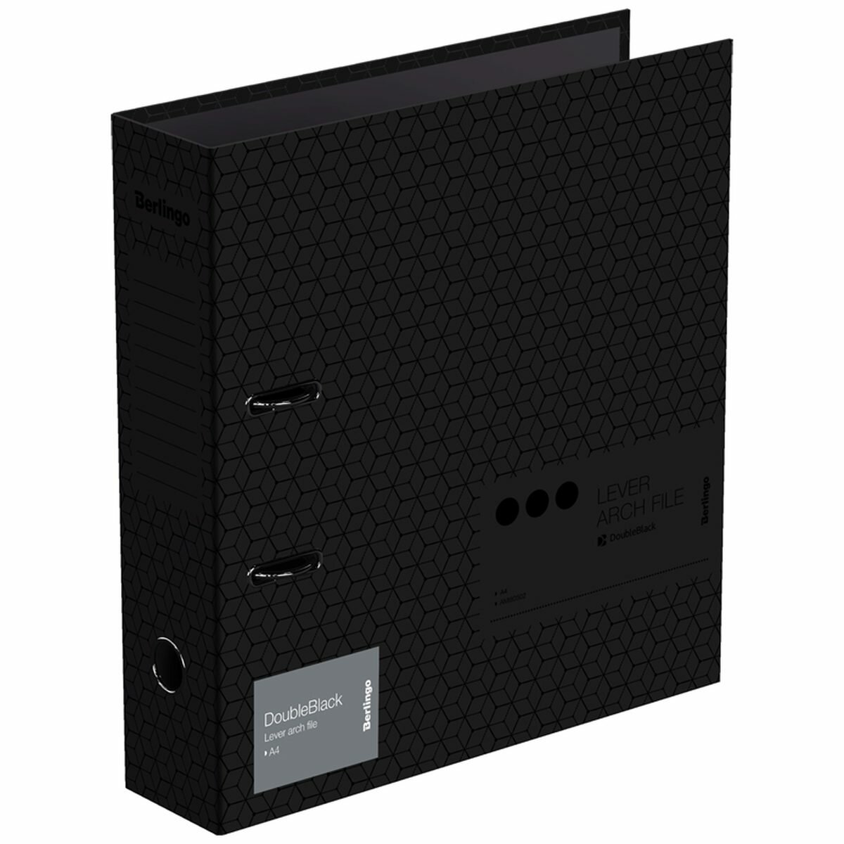 Папка-регистратор Berlingo DoubleBlack (80мм, А4, ламинированная) черная, с рисунком (AMl80502), 16шт.