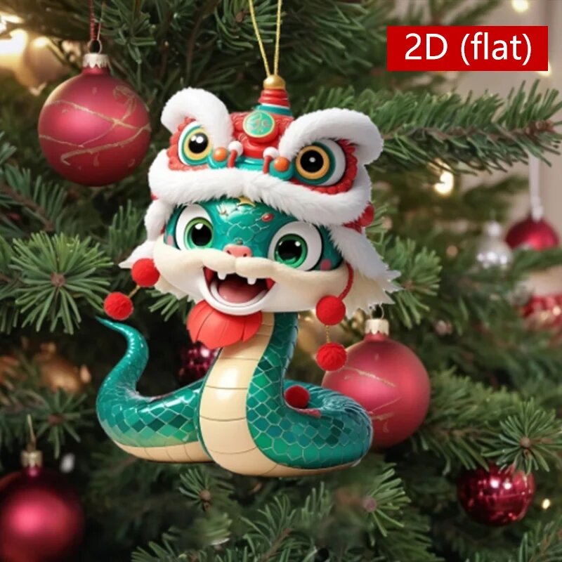 Деревянная подвеска Lucky Little Cute Snake Зеленый, eight