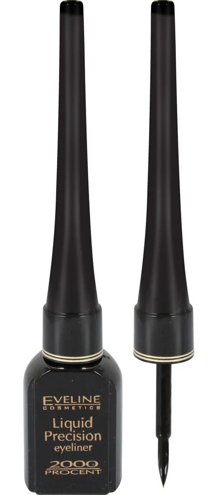 Eveline Cosmetics Подводка для глаз LIQUID PRECISION eyeliner 2000 PROCENT, матирующая, черная, 4 мл