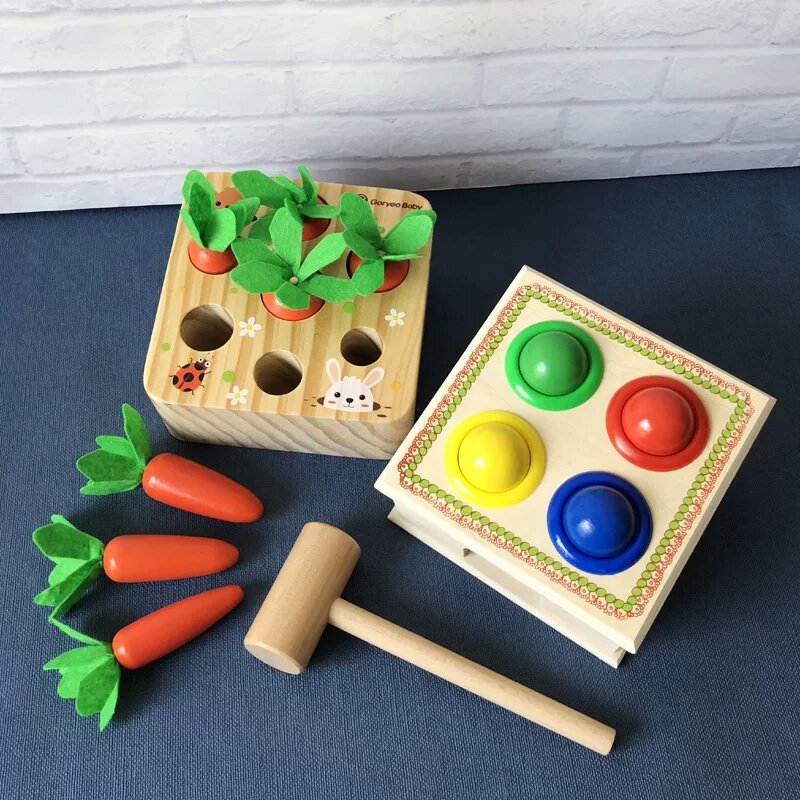 Квадратная игровая доска с аксессуаром кимчи-морковь для детей 1-3 лет, развивающая активность монтессори