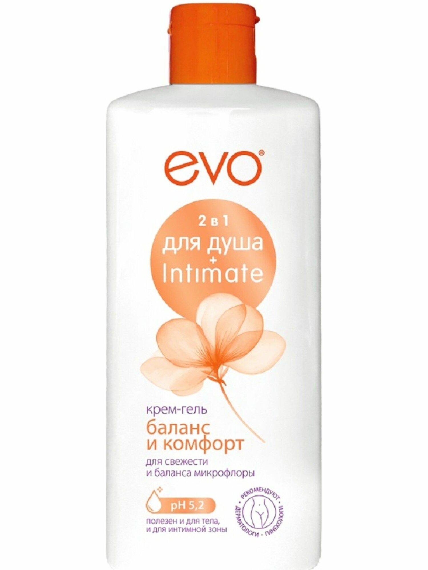 Evo крем-гель 2в1 для душа и интимной гигиены баланс и комфорт 400 мл