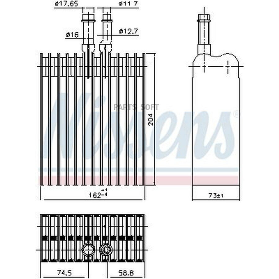 Испаритель кондиционера от официального дистрибьютора, NISSENS, артикул 92378