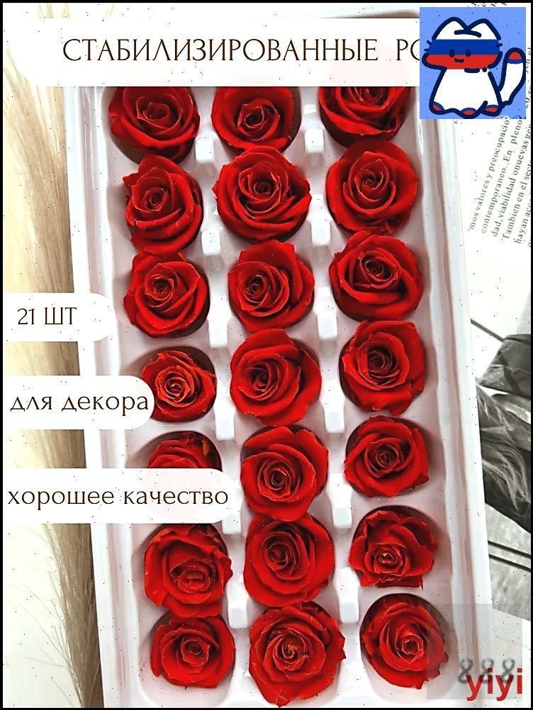Стабилизированные цветы Роза 21 шт красный, Артикул: 5220794585