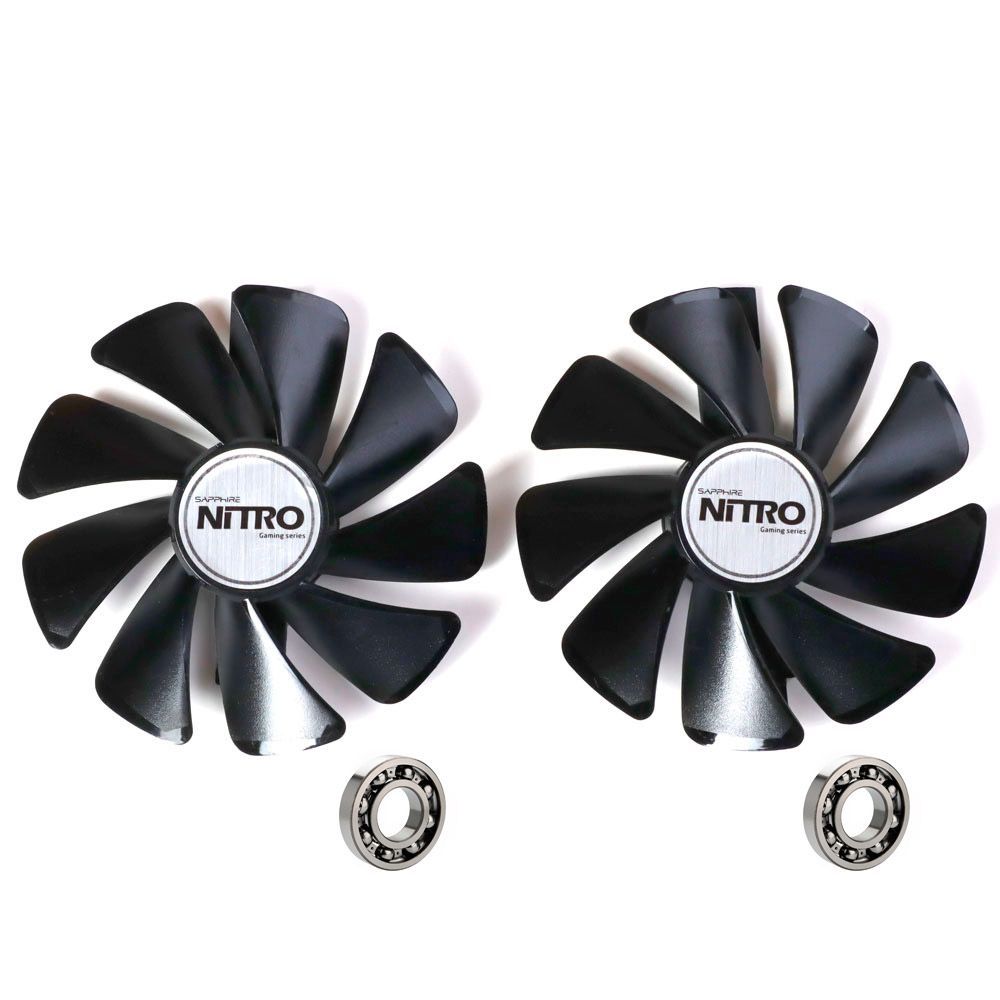 Вентиляторы Sapphire Nitro для видеокарт RX470 480 570 RX 580, 2 шт, 95 мм 4 пин, артикул CF1015H12D, Цвет Черный