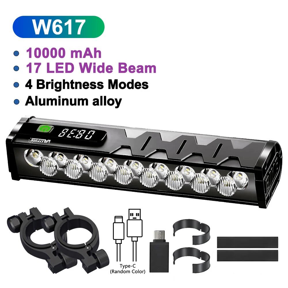 VASTFIRE Фонарик для велосипеда 25500 лм 10000 мАч 17LED