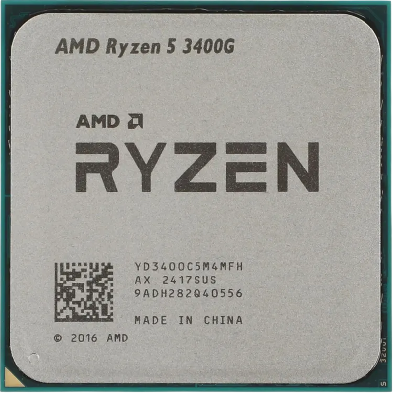 Процессор AMD Ryzen 5 3400G, AM4, 4 ядра, 8 потоков, до 4.2 ГГц, кэш 4 МБ, до 65 Вт YD3400C5M4MFH