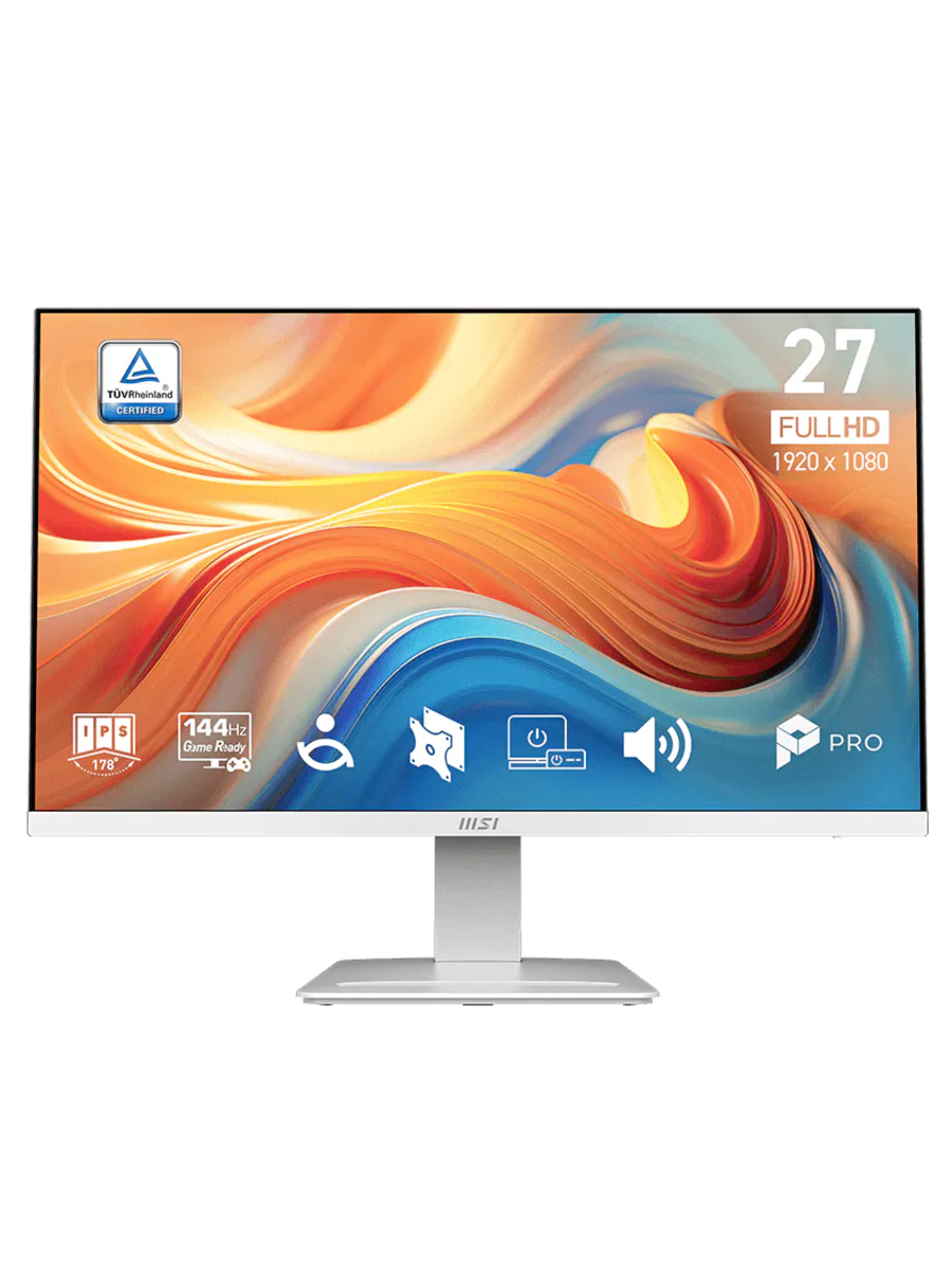27' Монитор MSI PRO MP273W E14A, 1920x1080, IPS, 178x178, 250nit, 144 Гц, 4ms, VGA/HDMI/DP, 100x100 VESA, белый