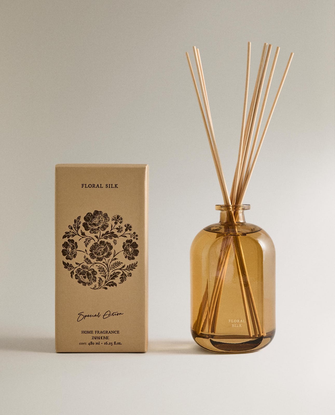 Ароматический диффузор ZARA HOME Floral Silk, бежевый, 480 мл 3469/703/100-99