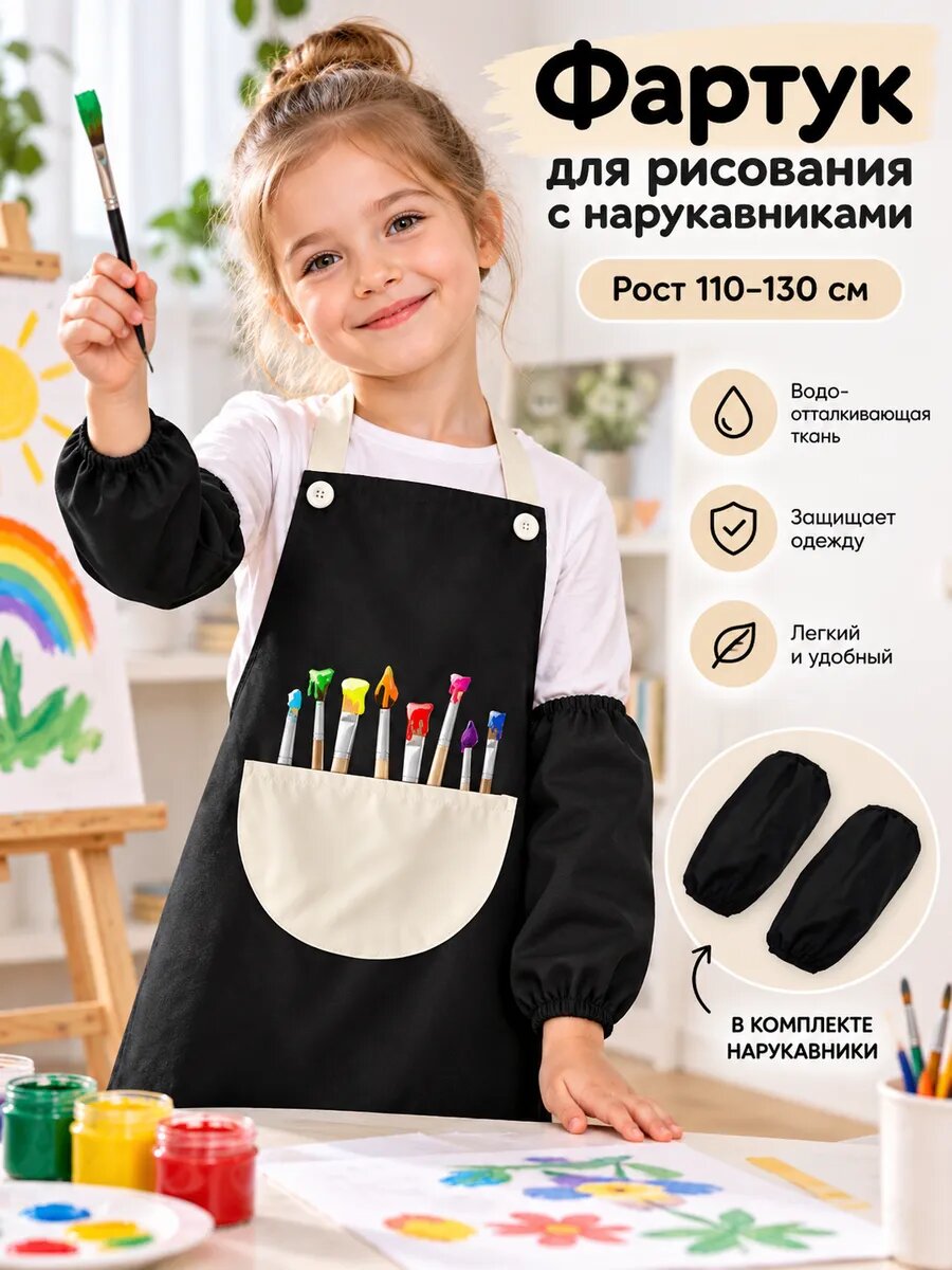 Фартук для рисования с нарукавниками