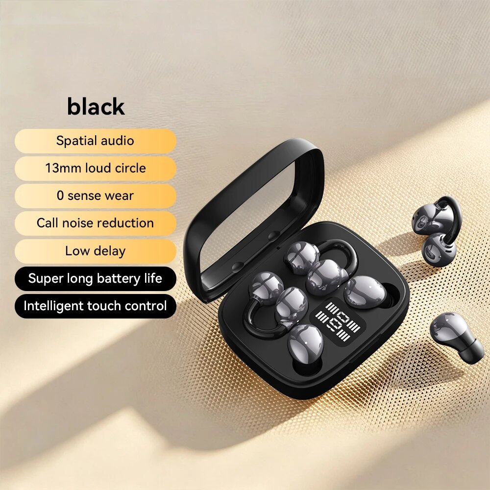 Bluetooth-наушники-клипсы Fashion Черный, Black