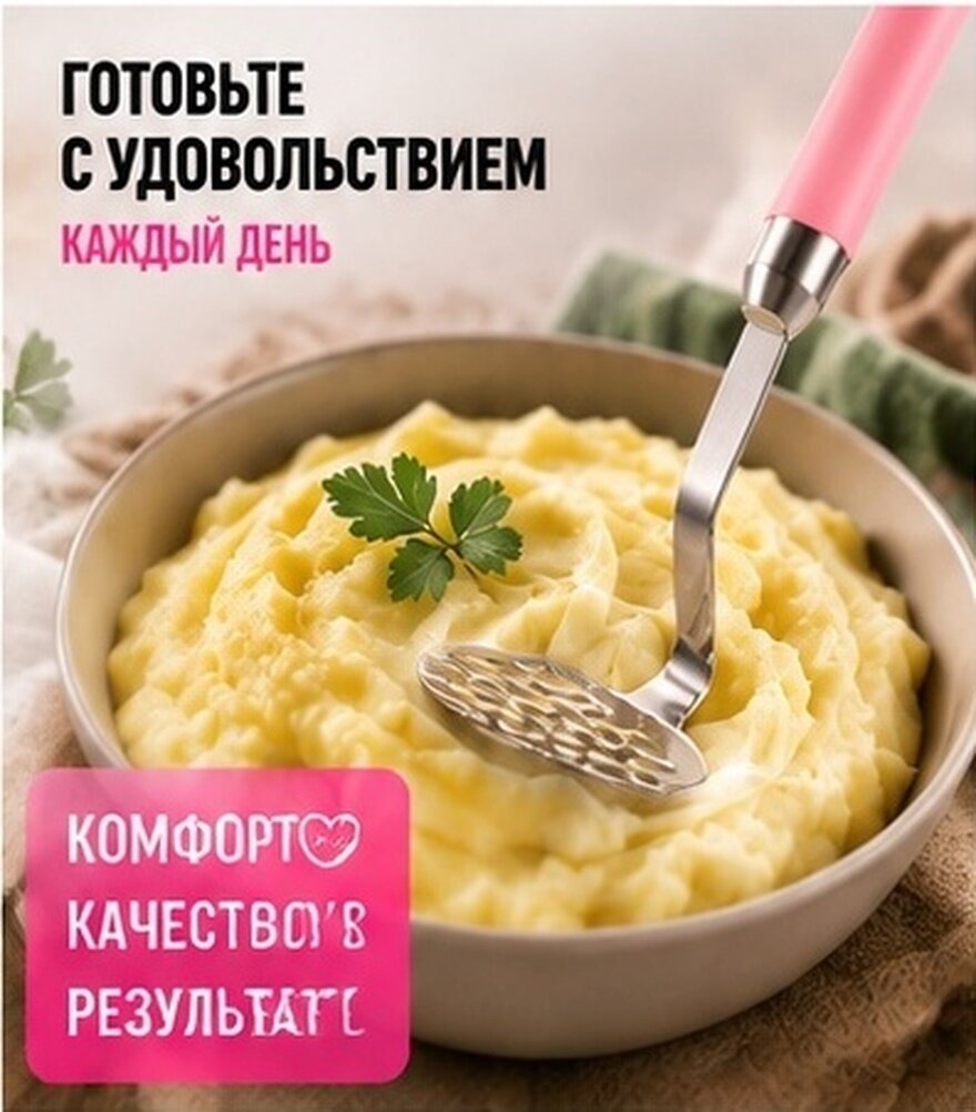 Давилка Для Картофеля Из Нержавеющей Стали Розового Цвета 25.00X6.00X6.00Cm