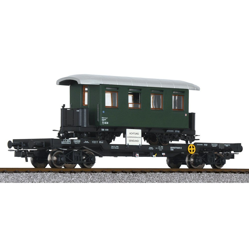 L221786 LILIPUT 4-х осный транспортер для перевозки вагонов узкой колеи, OBB, Ep.IV, H0 1/87