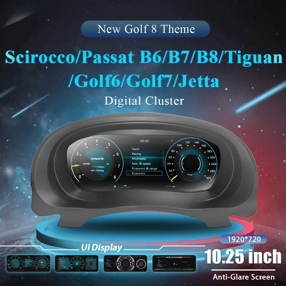 Цифровая панель приборов 10.25 дюйма виртуальная кабина для VW CC Scirocco Jetta 4 Golf 6 MK7 Passat B6 B7 B8 Variant