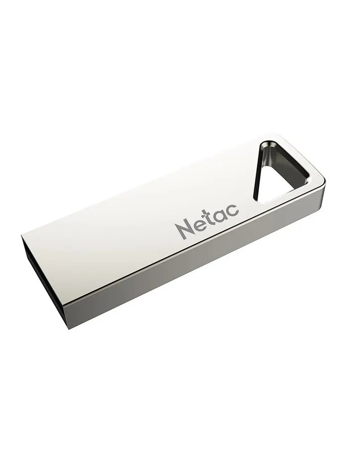 Накопитель USB 2.0 4GB Netac NT03U326N-004G-20PN U326, металлический плоский, серебристый