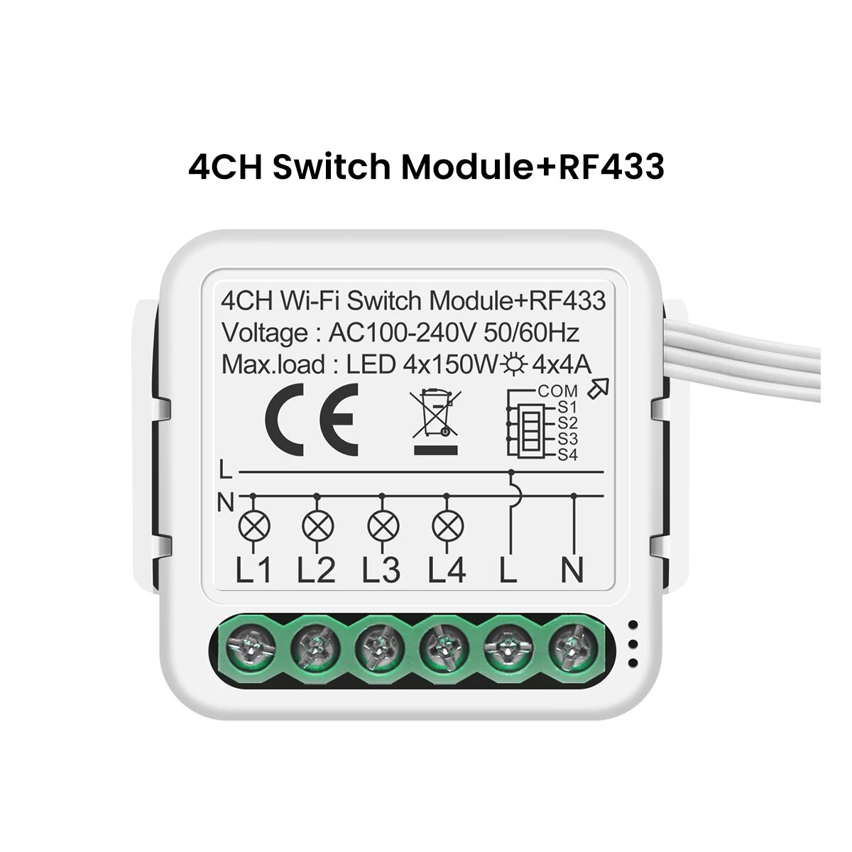 4CH Switch Module+RF433, WF-RF 4CH