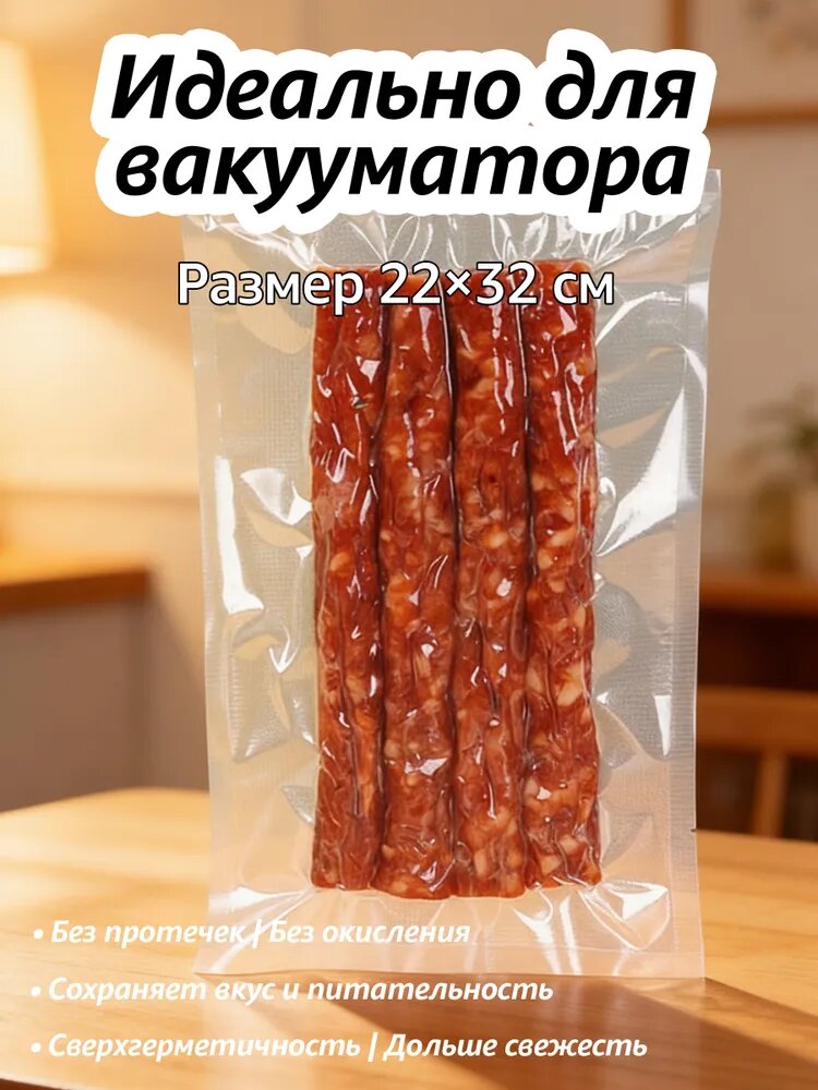 Вакуумные пакеты текстурированные 30 шт, для вакууматора и продуктов 22x32cm