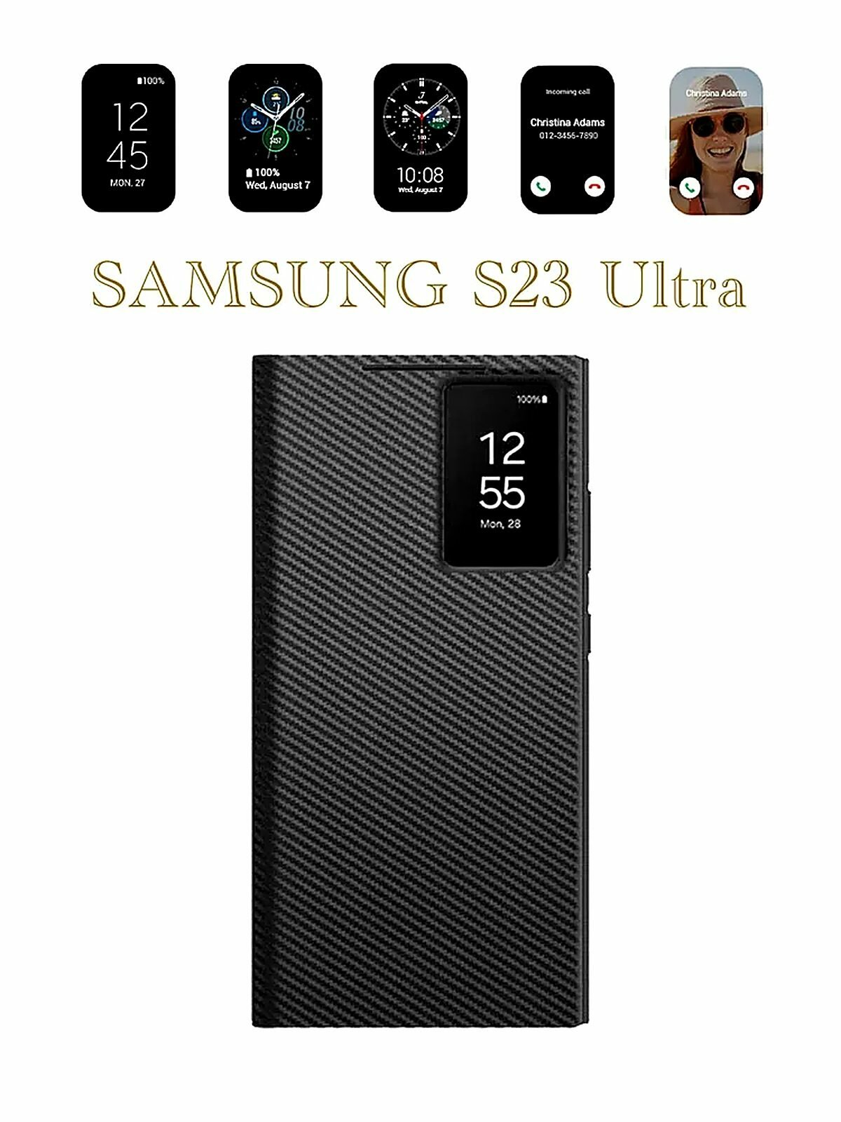 Samsung Чехол чехол-кошелек Smart View для Samsung Galaxy S23 Ultra