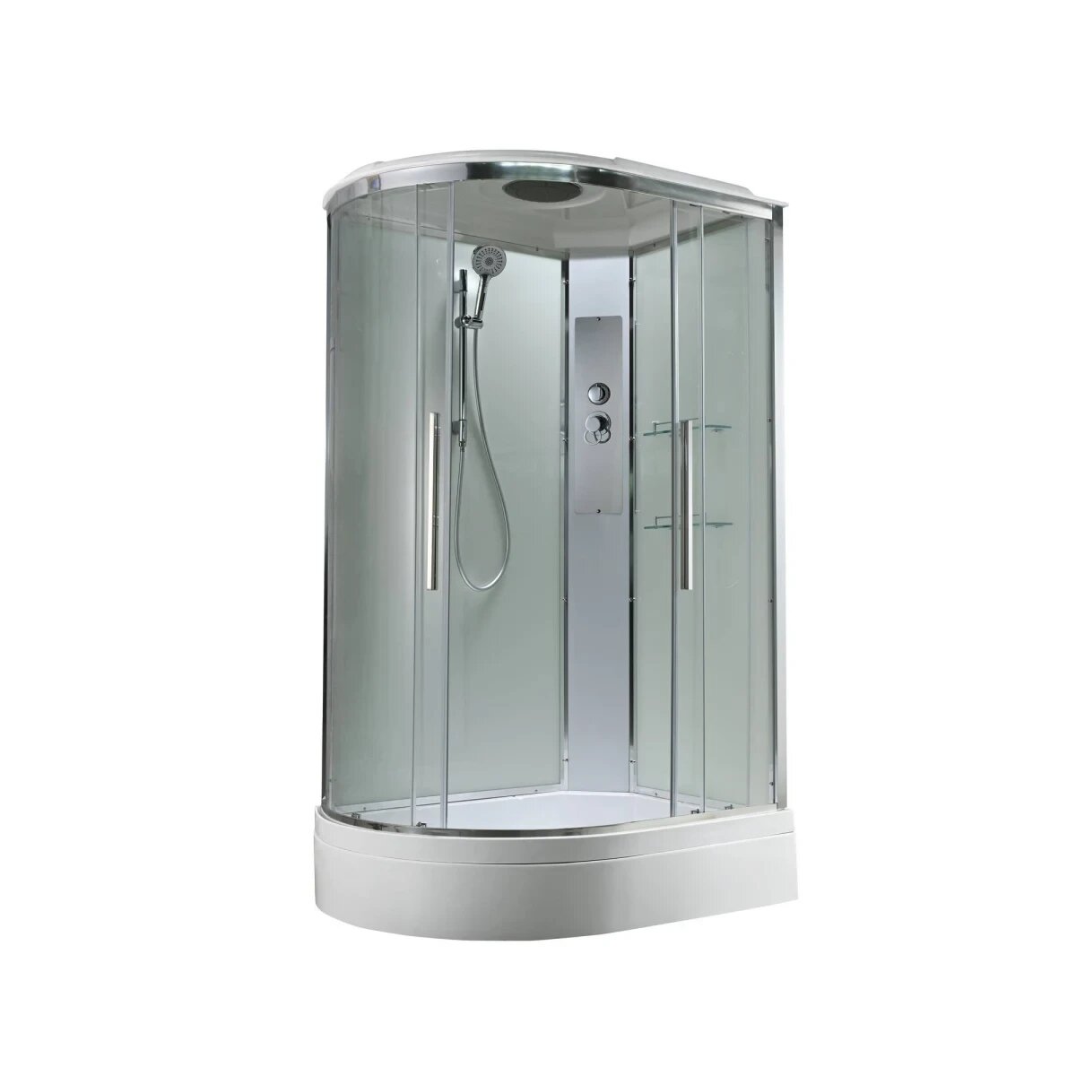 Душевая кабина AvaCan EM3812RT стандартная прозрачная, 120x80x220 см, асимметричная, средний поддон, профиль алюминий