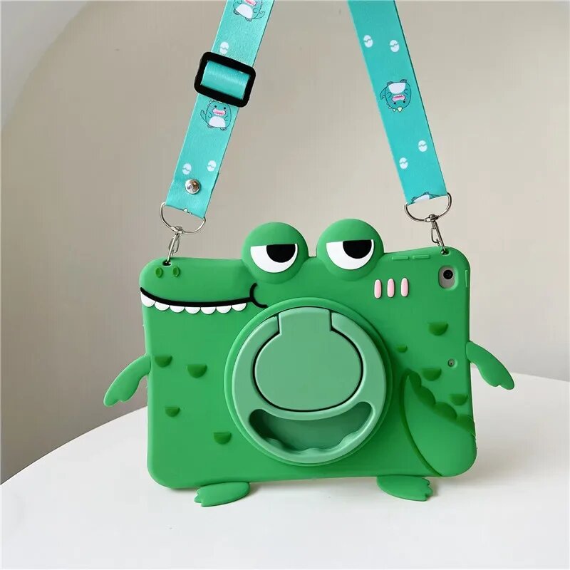 Силиконовый чехол OPUYYM для iPad A16 Зеленый, IPad 7 8th 9th 10.2, 360 Crocodile-SP