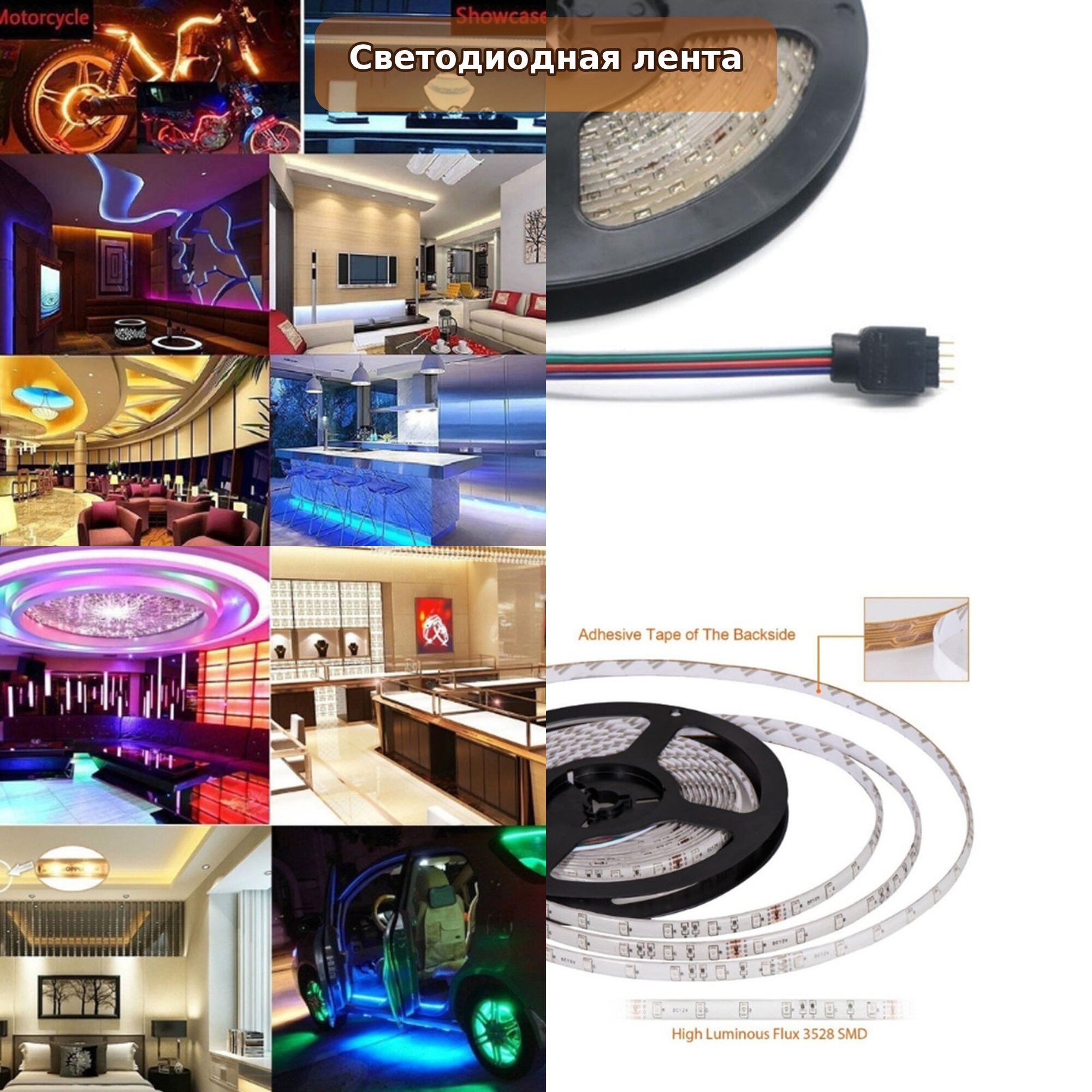 LED Лента 5M RGB С Поддержкой USB Гибкий Водонепроницаемый Экологичный 13X13X3 Cm