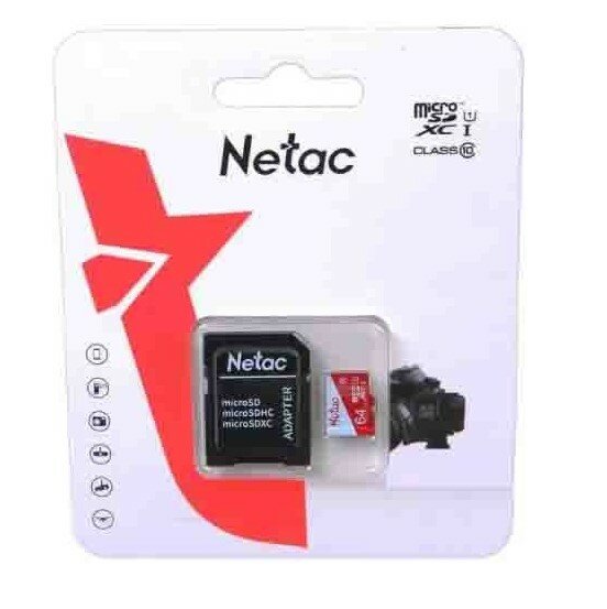 Флеш карта Netac P500 ECO 64Gb MicroSDXC U1/C10 up to 80Mb/s, retail pack card only
