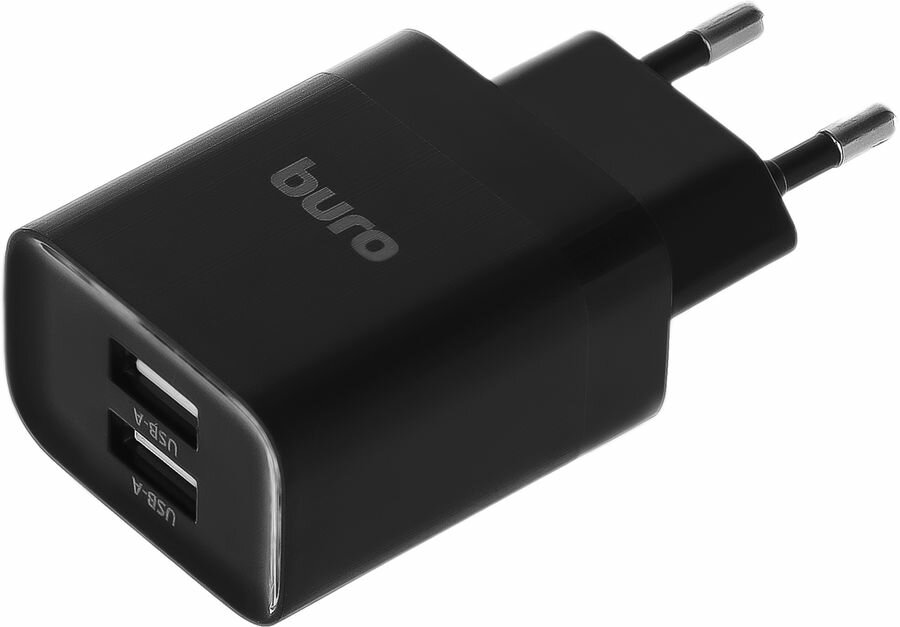 Сетевое ЗУ Buro BUWE1 10.5W 2.1A 2xUSB универсальное черный (BUWE10S200BK)
