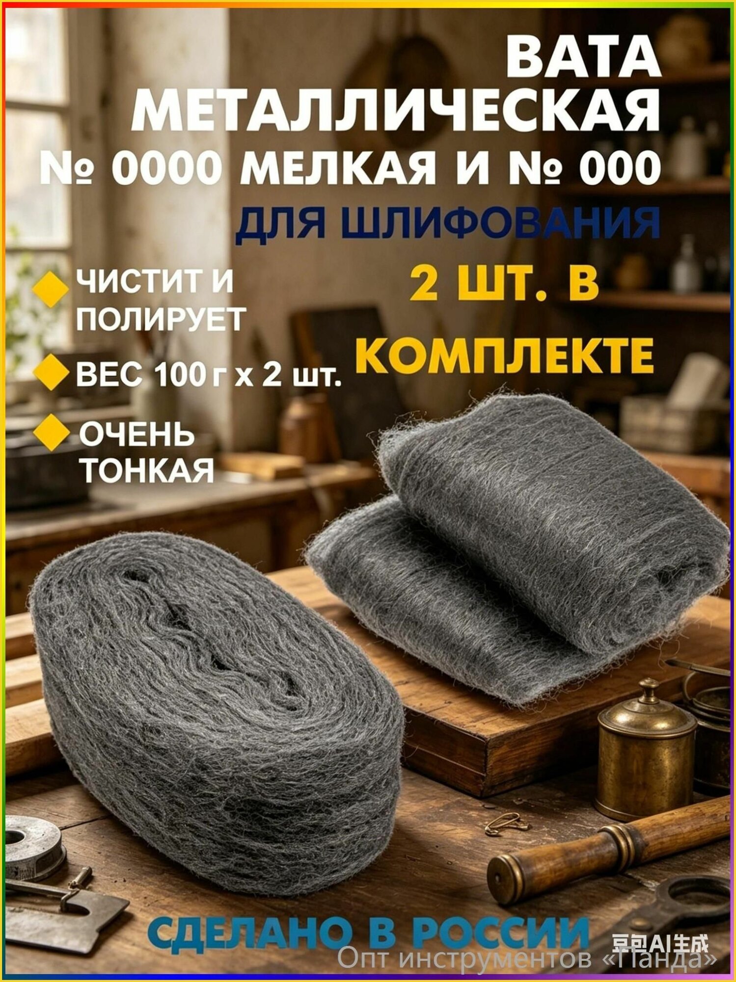 Вата стальная армакс для чистки и полировки оружия, Артикул: 5578380784