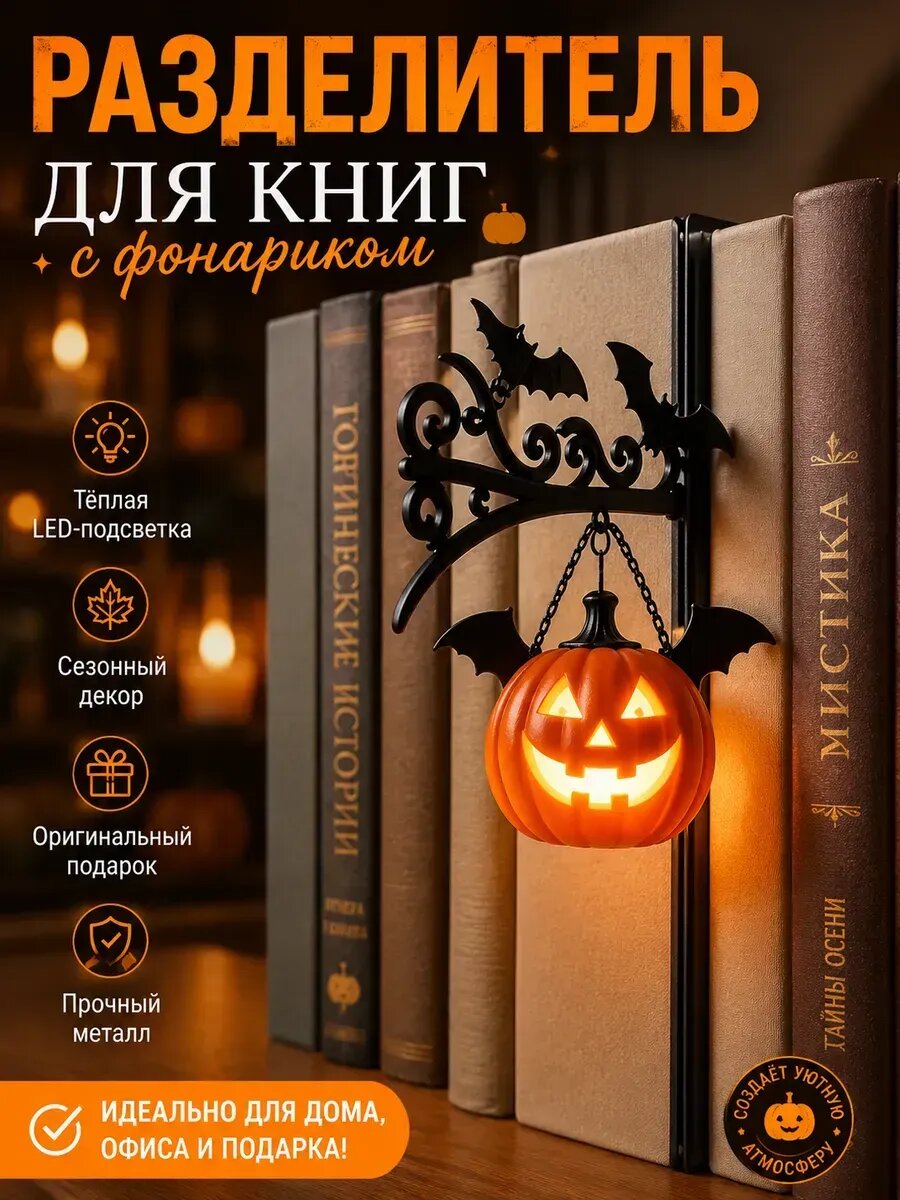 Разделитель для книг с фонариком