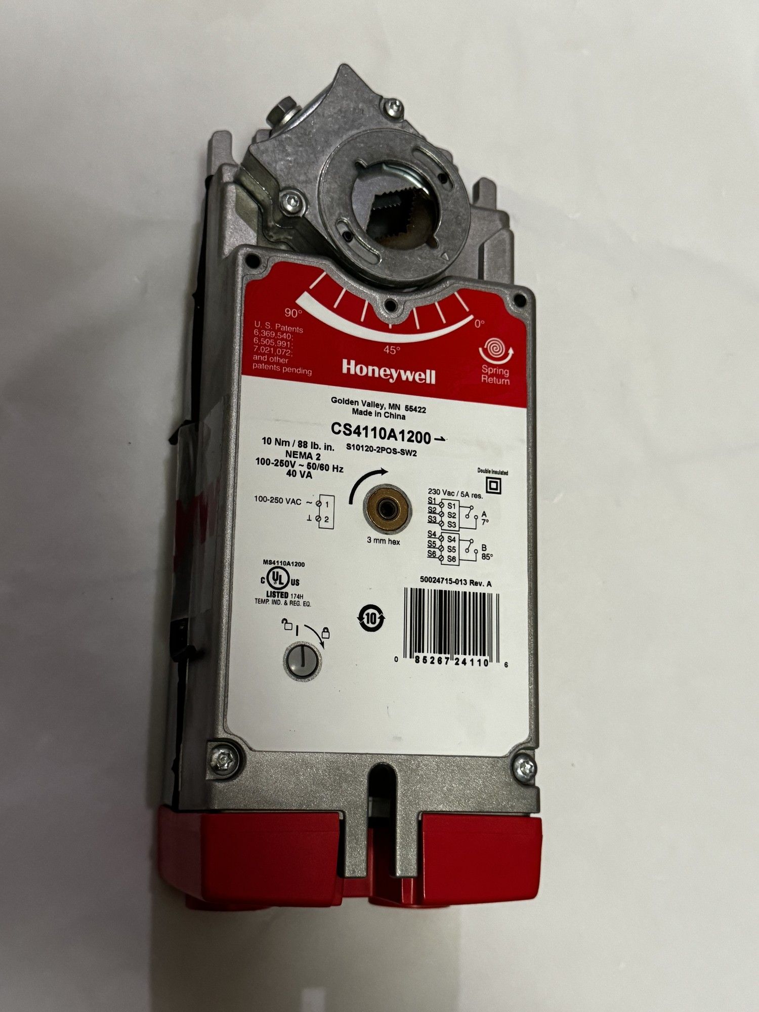 Электропривод с возвратной пружиной Honeywell CS4110A1200 для заслонок HVAC