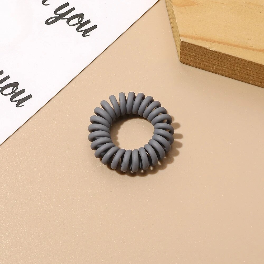 Матовые резинки для волос в форме телефонного провода Серый, Small - Blue Grey