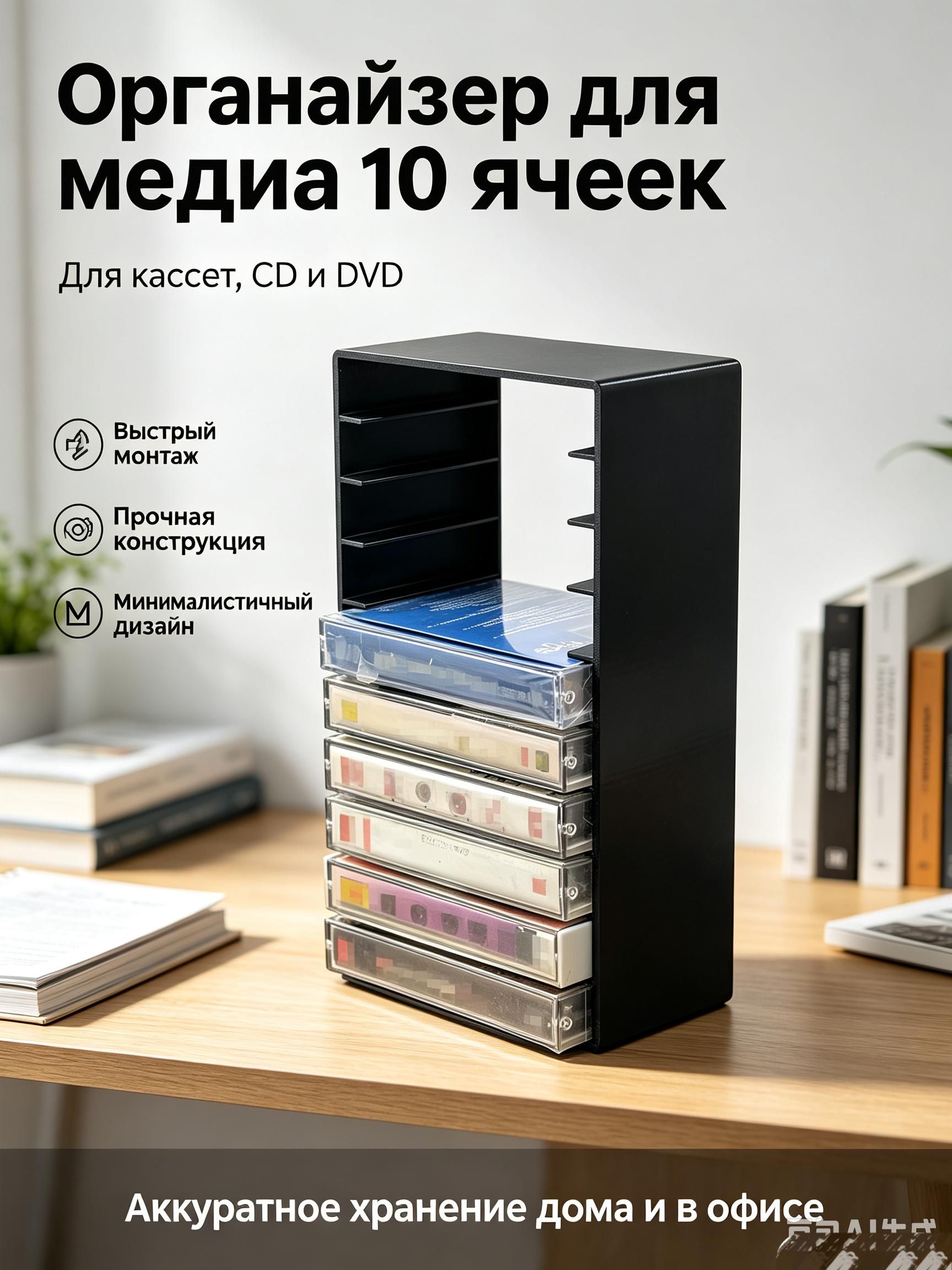 Стеллаж для хранения кассет и дисков