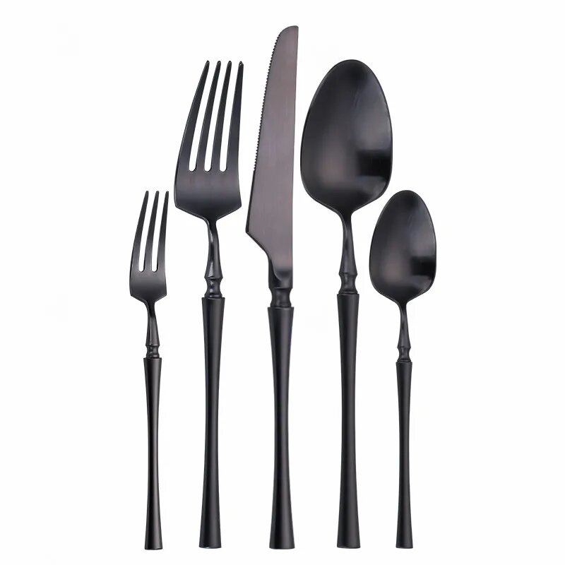Набор столовых приборов SPKLIFEY золотые Черный, black 5pcs