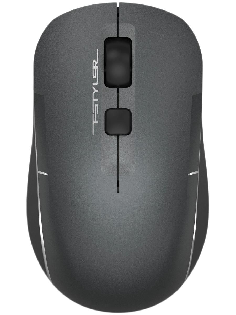 Мышь беспроводная A4Tech Fstyler FB26CS Air2 бесшумная, 2000 dpi, Bluetooth/радио, серый/черный