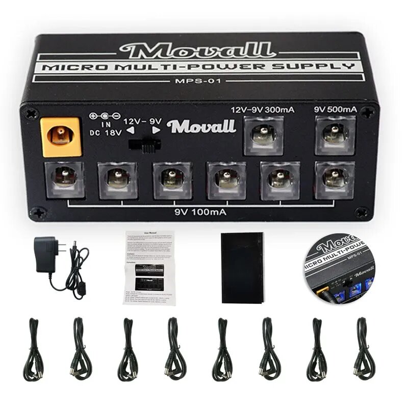 Блок питания для педалей гитарных эффектов Movall MPS-01 Multi-Output Power Supply