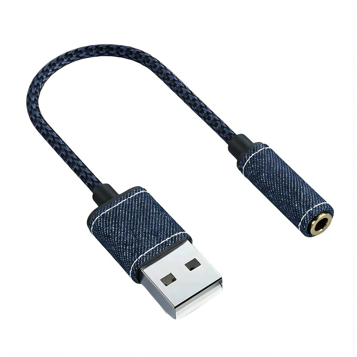 Аудио кабель переходник USB A на 3.5 мм для наушников микрофона драйвер не требуется прочная плетёная оплётка для стационарного компьютера ноутбука