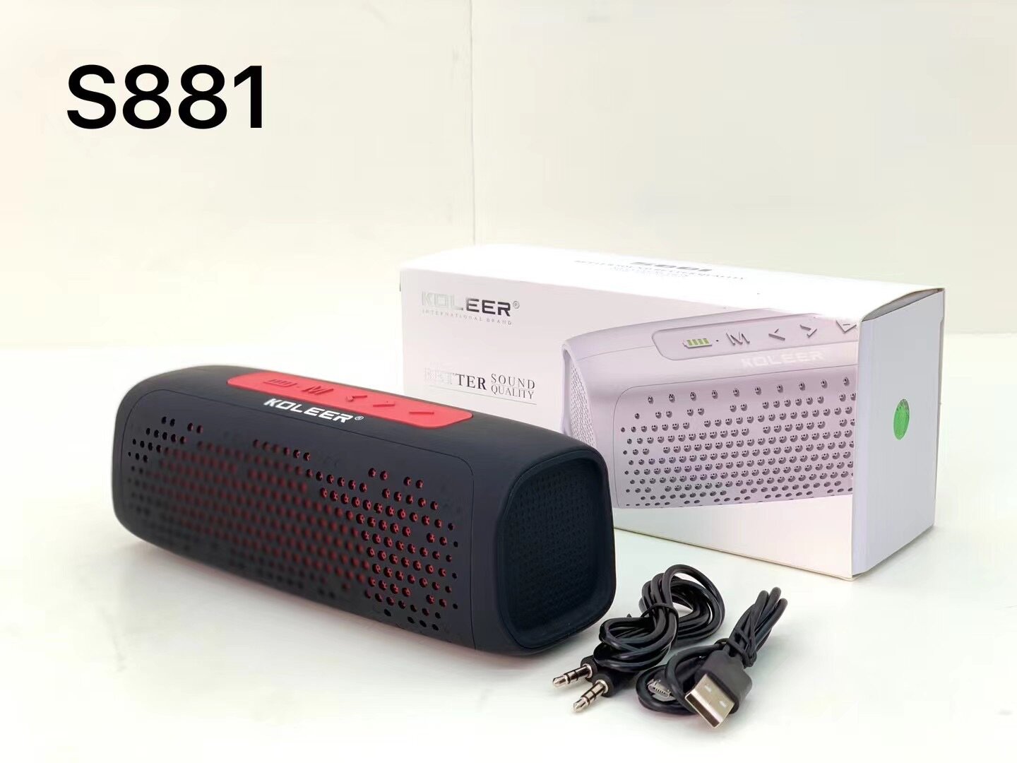 Портативная беспроводная Bluetooth колонка S881 с картридером TWS стерео с глубоким басом для телефона подарок черный