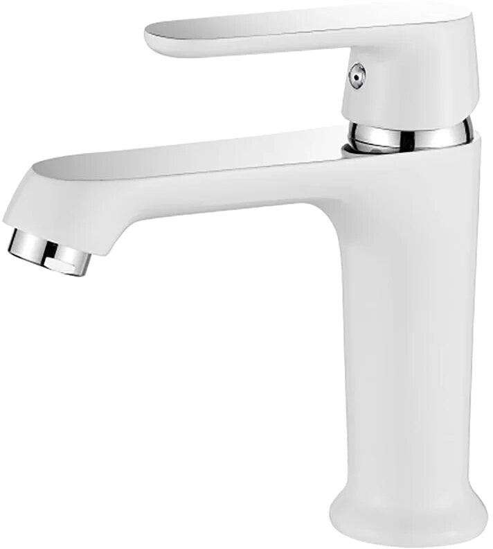 Смеситель для раковины Ledeme H77W L1077W белый, матовый, кран для ванной в раковину, из латуни, рычажный, с керамическим картриджем