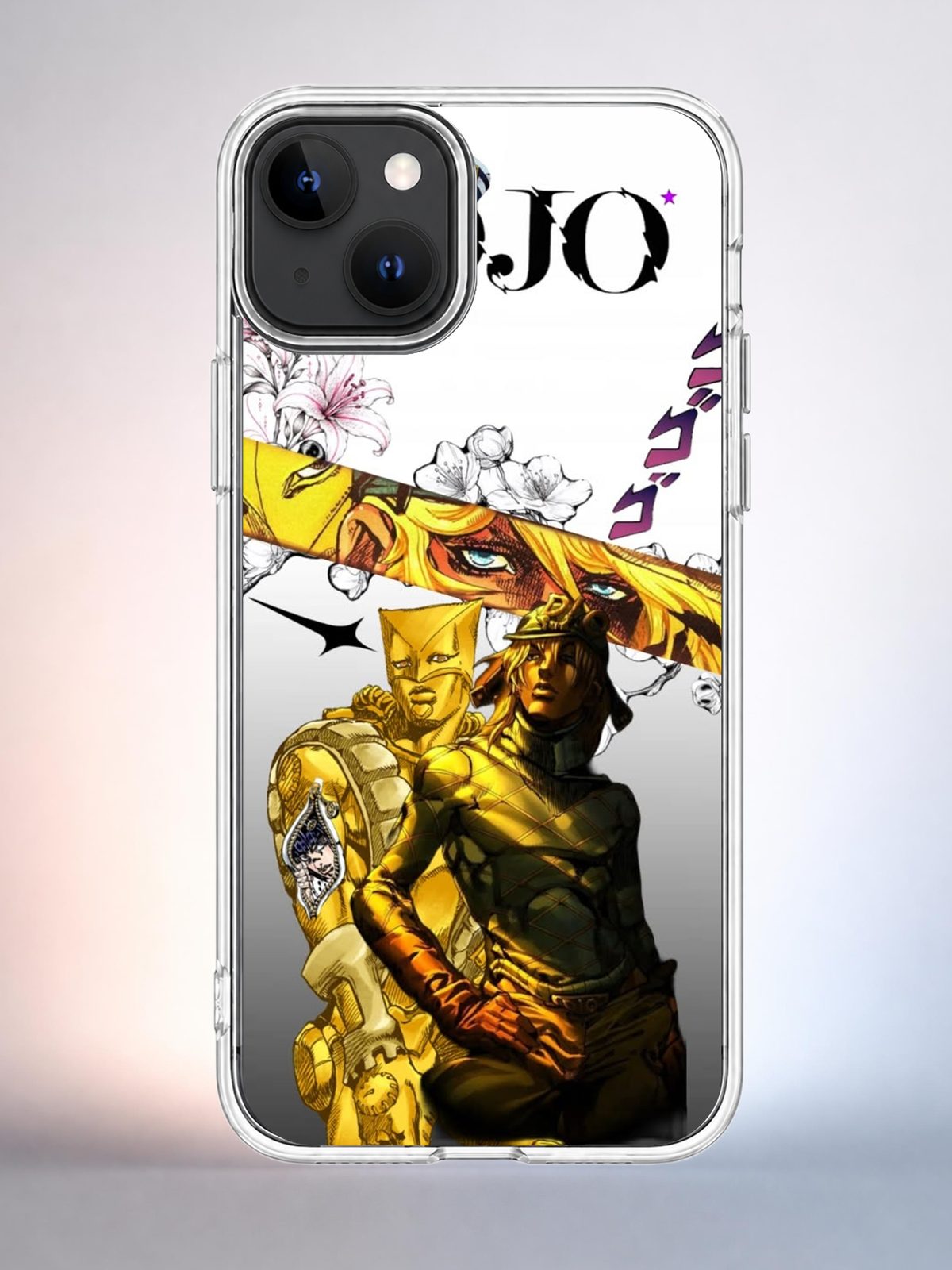 Чехол iPhone 14 ДжоДжо Золотой Y2K Indie Sleaze