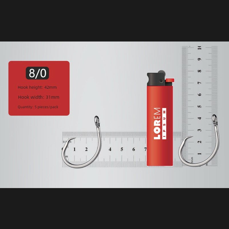BKK Devil Fishing Hook для морской рыбалки, размер 8/0, набор из 5 крючков для крупной рыбы, таких как камбала и монстры
