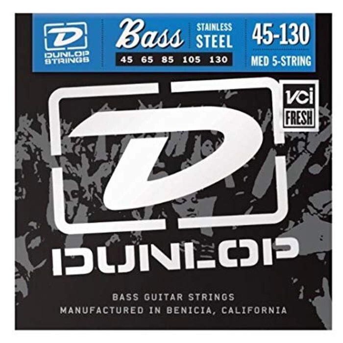Dunlop DBS45130 Комплект струн для 5-струнной бас-гитары 45-130