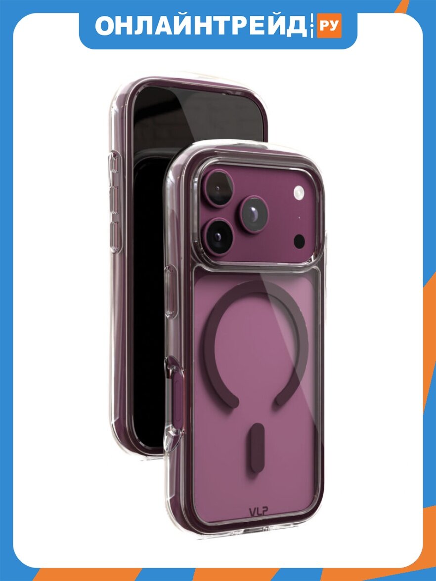 Чехол Vlp для Apple iPhone 18 Pro Bubble MagSafe темно-вишневый