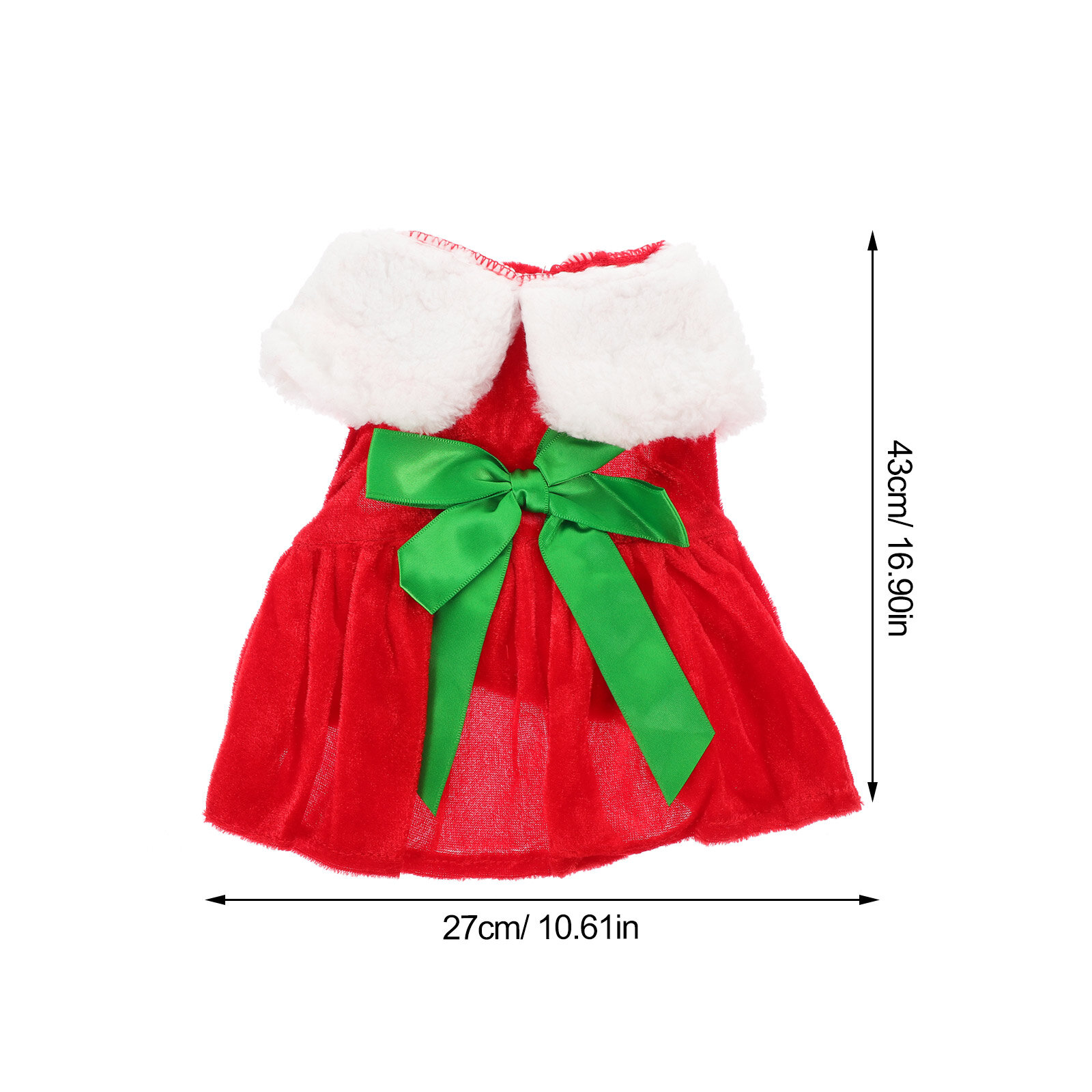 Платье Для Собак С Уникальным Дизайном Банта Санты Теплое И Комфортное Зимнее Платье Для Собак Размер 43x27x27cm