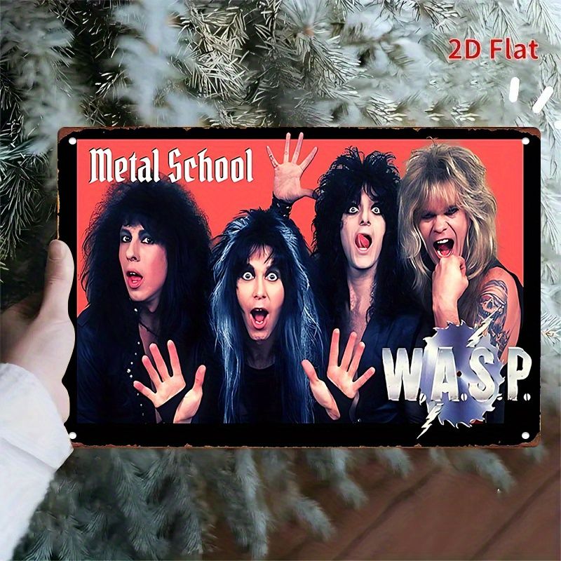 Винтажная металлическая табличка 20 30 см W.A.S.P. Metal School рок-группа хеви-метал декор для бара гаража