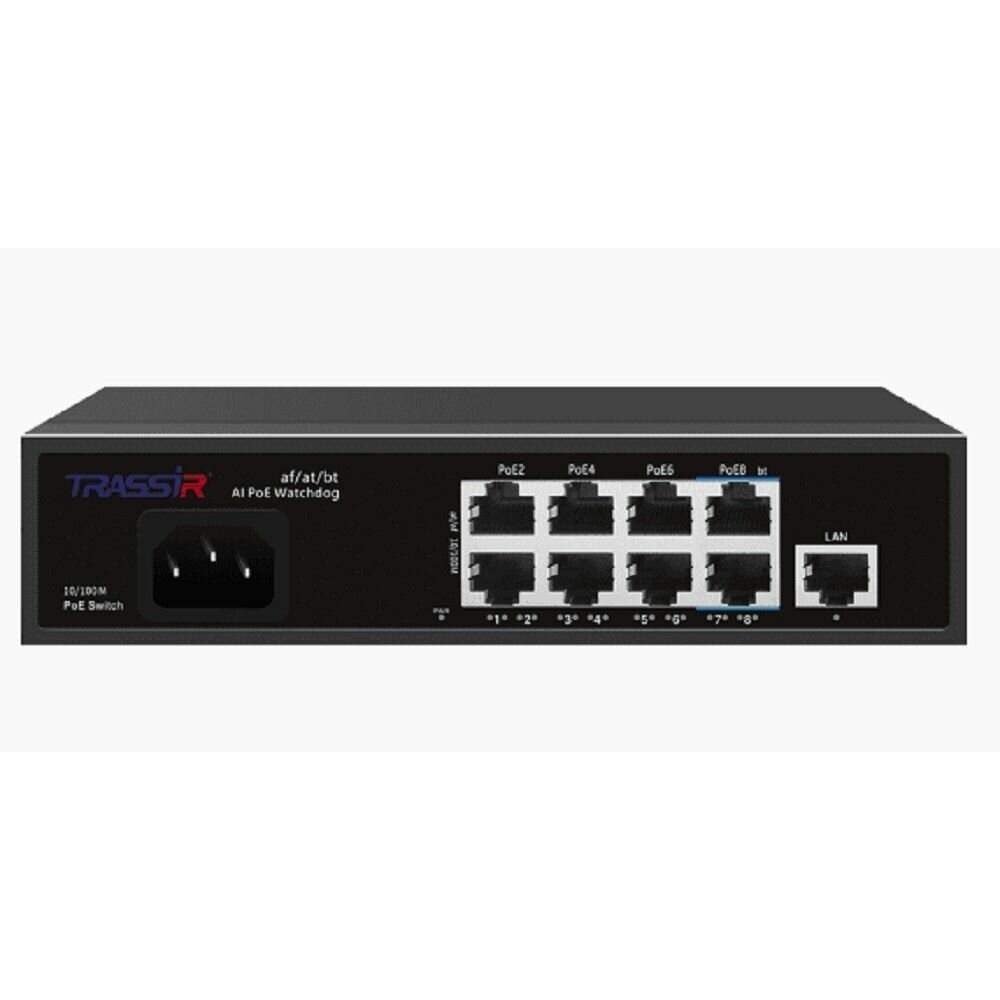 Коммутатор Trassir TR-NS1109-120-8PoE неуправляемый