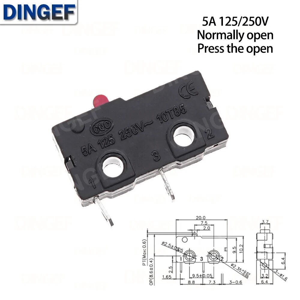 Миниатюрные концевые выключатели KW12 KW11 ABS 5A 125/250 В 10 шт. Type 5