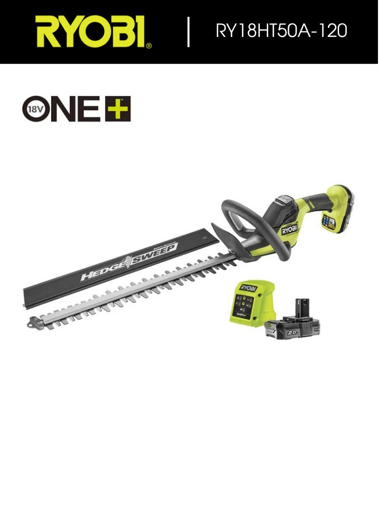 Аккумуляторный кусторез Ryobi RY18HT50A-120 ONE+ 18V (1 акк х 2,0Ач) арт. 5133005378