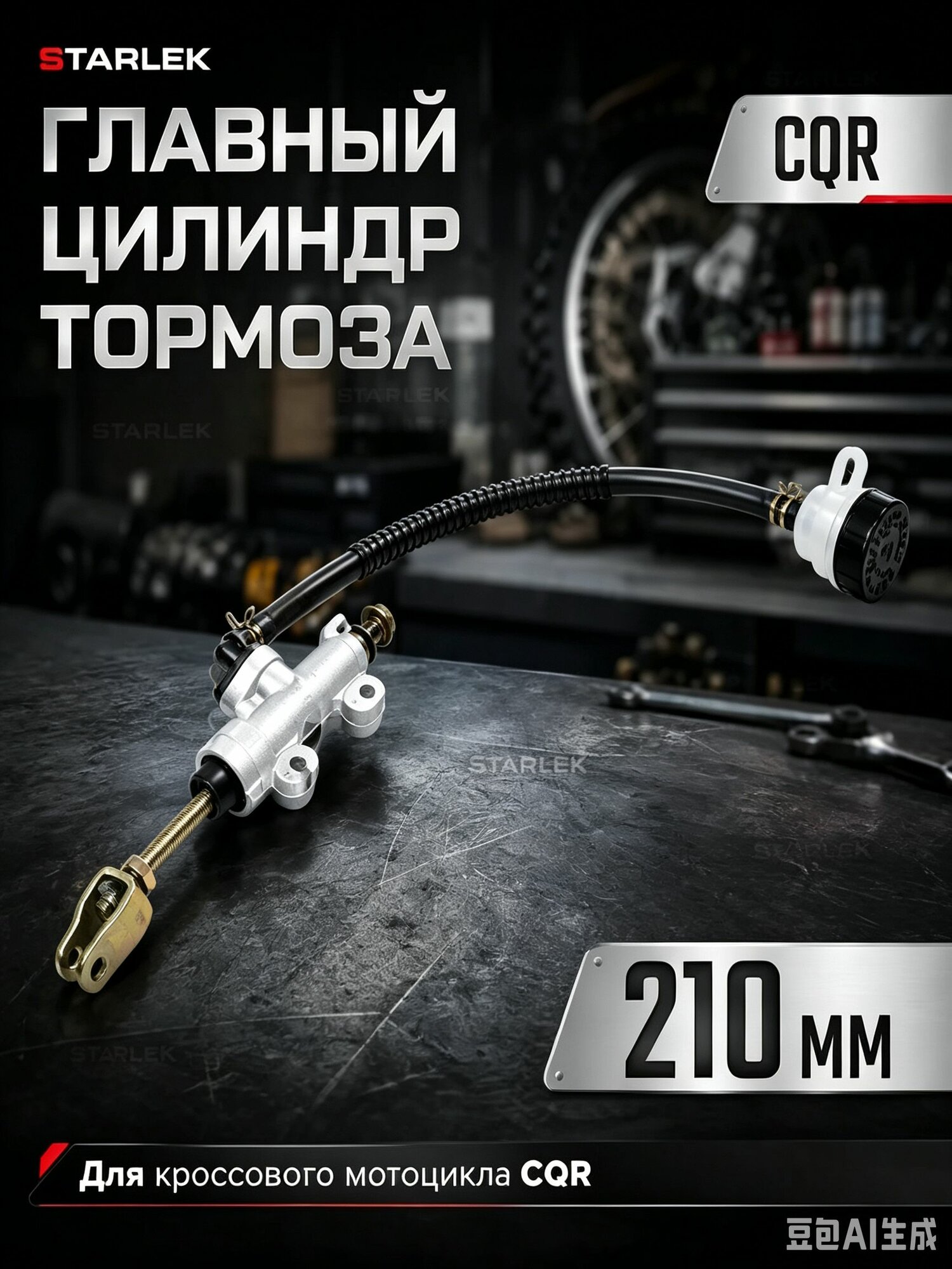 Главный цилиндр тормоза CQR 210 мм, тормозная помпа для кроссового мотоцикла, гидравлический тормозной цилиндр