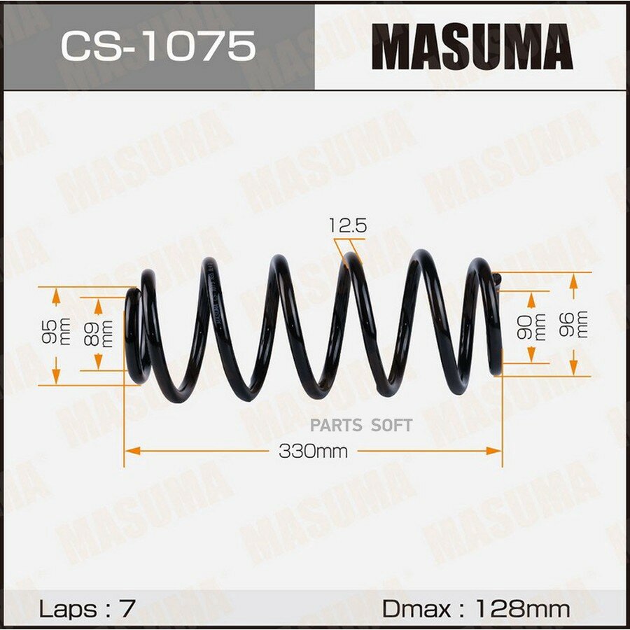 MASUMA CS1075 CS-1075 пружина подвески! задн.\ Toyota Auris/Corolla