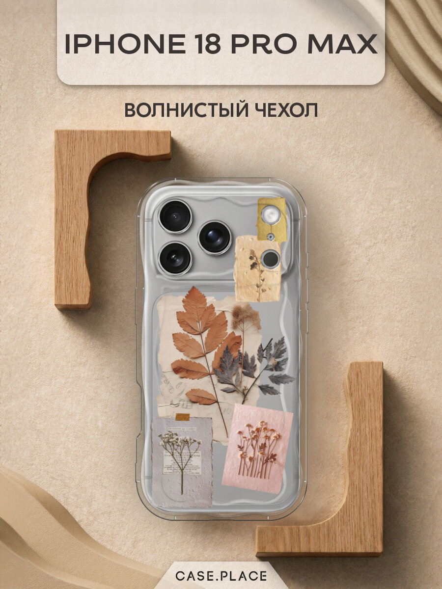 Чехол на iPhone 18 Pro Max / Айфон 18 Про Макс с принтом Сухоцветы
