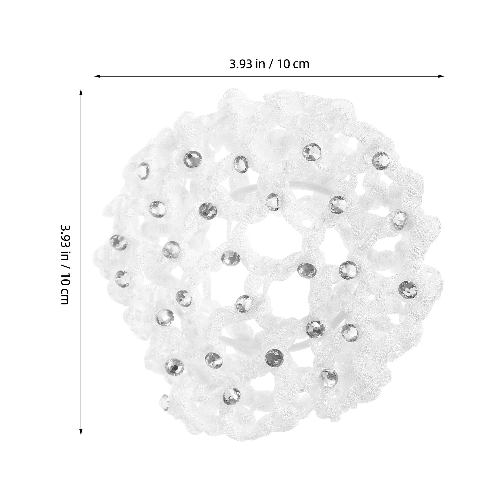 Сетка Для Волос С Жемчужной Отделкой Белого Цвета 10.00X10.00X0.30Cm